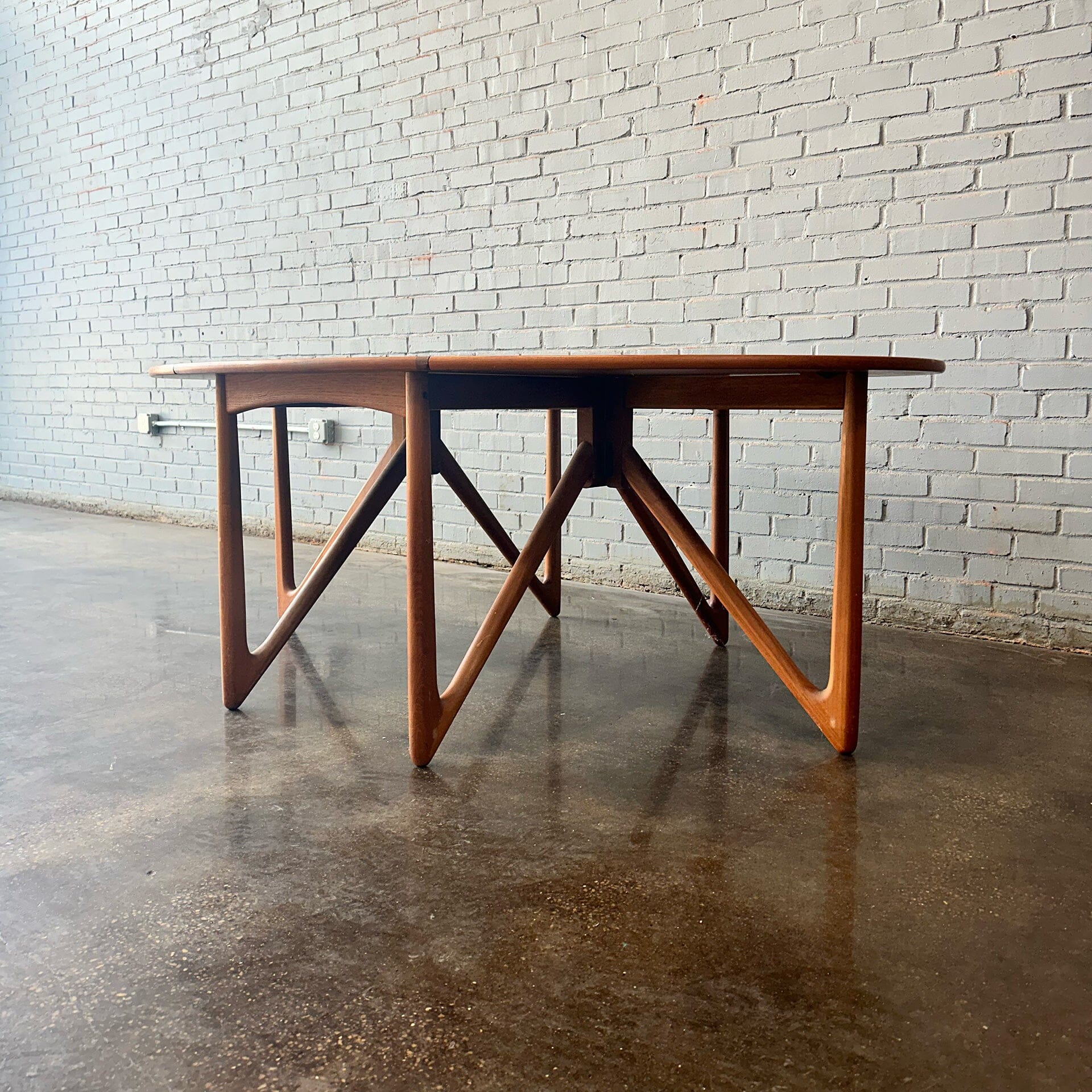 Vintage Danish Teak Gateleg Dining Table by Kurt Ostervig