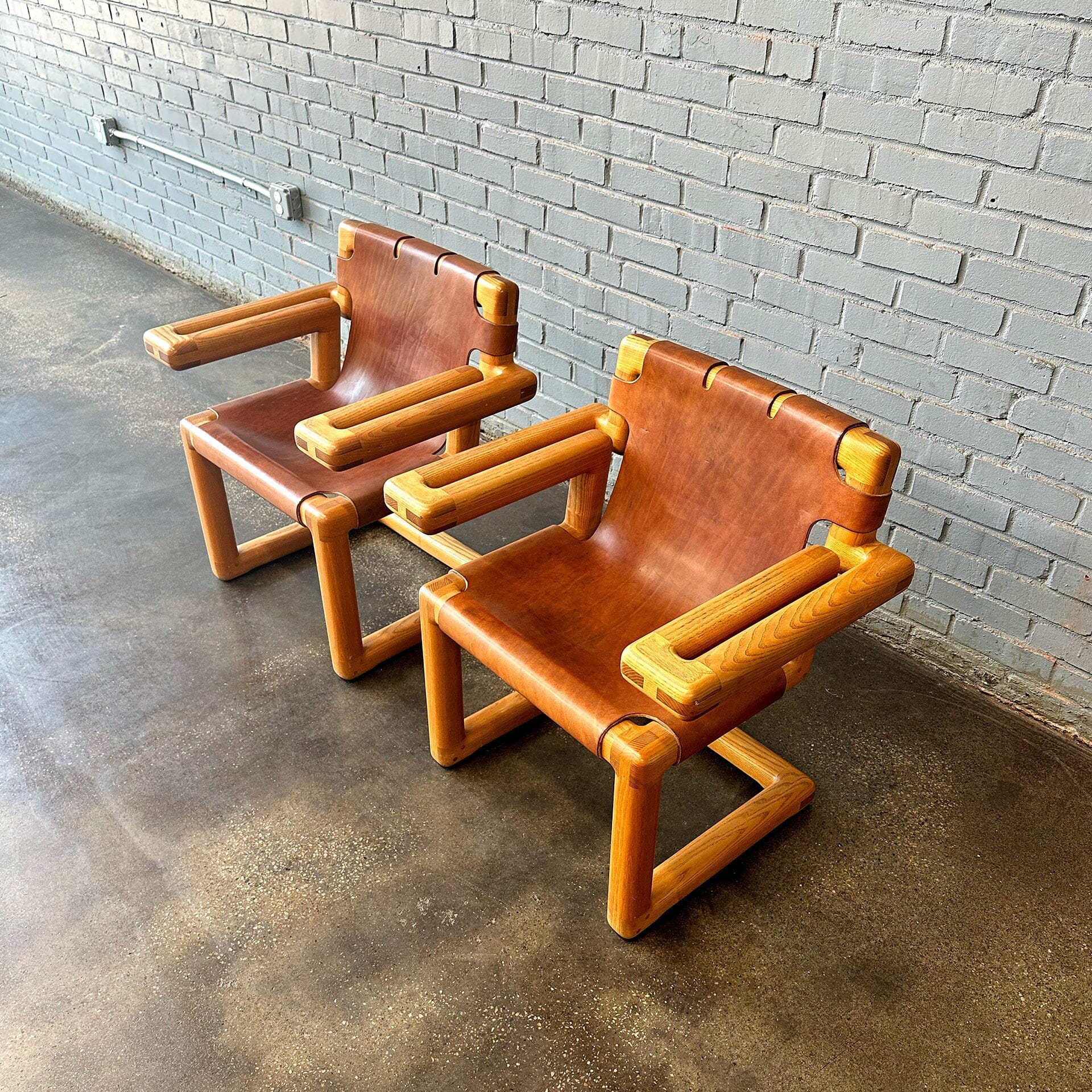 Richard Kagan 1970's Leather Hunting Chairs – MidMod Decor