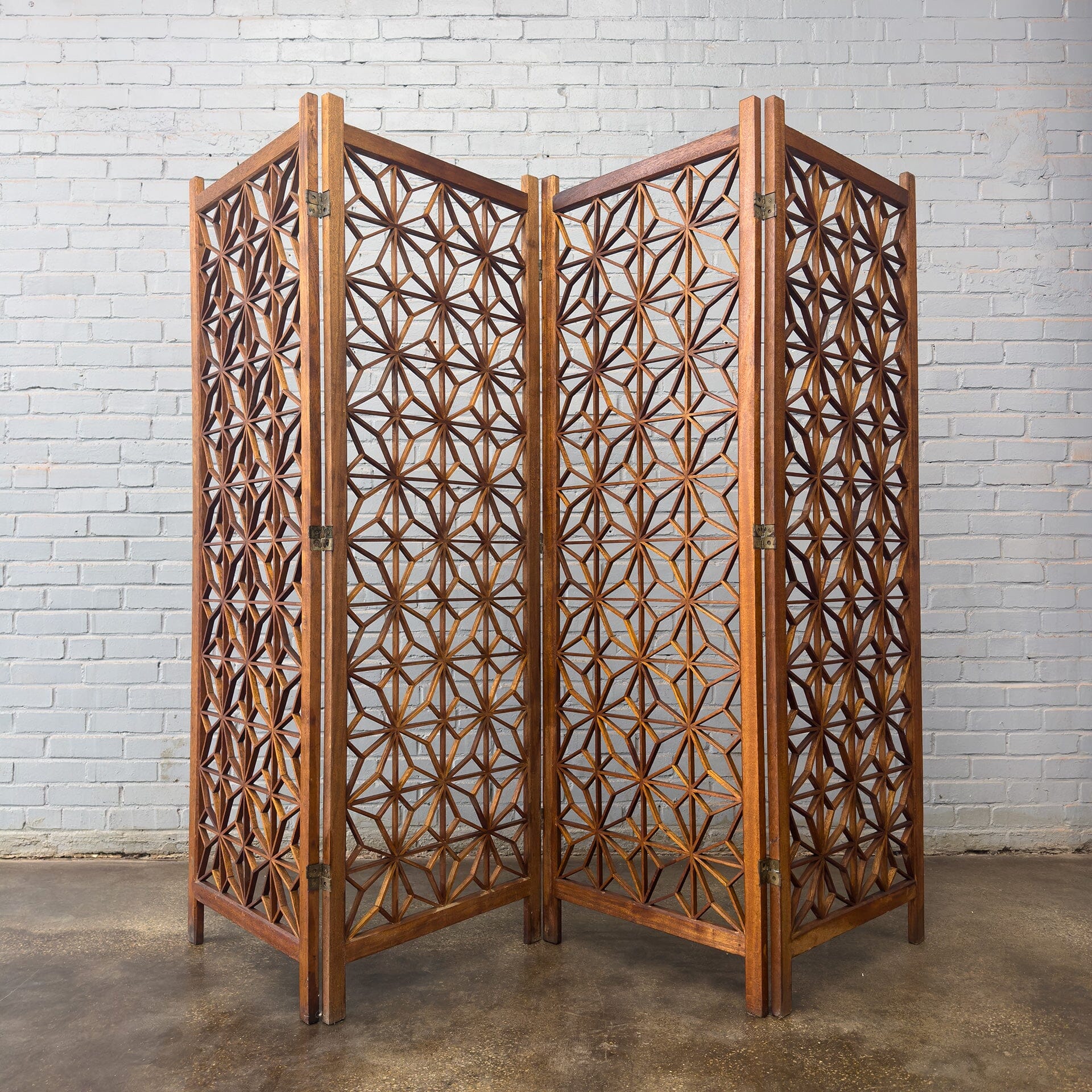 Solid Teak MCM Kumiko Screen or Room Divider – MidMod Decor